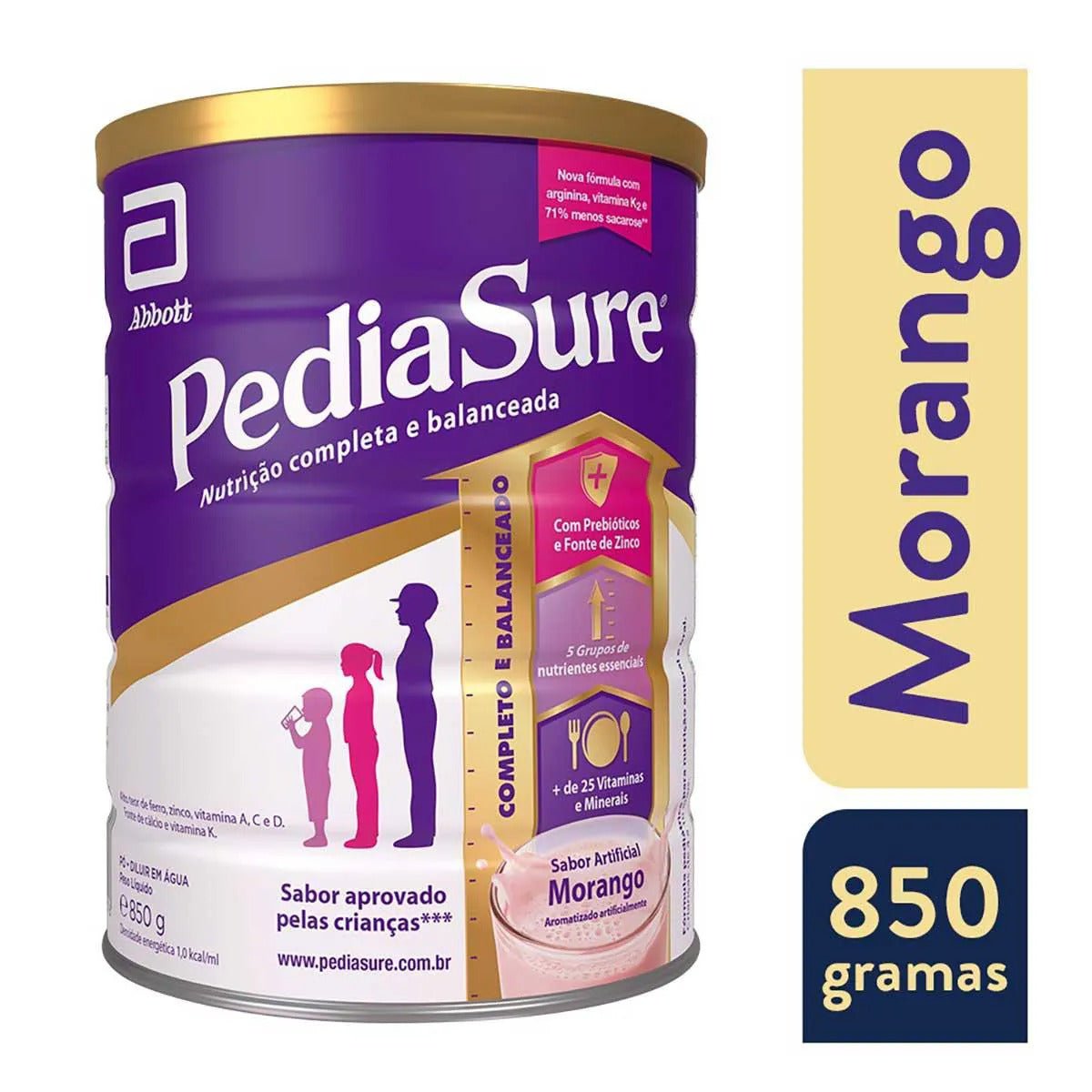 Fórmula Infantil Pediasure 4 à 10 anos - Sabor Morango - 850g – Pill ...
