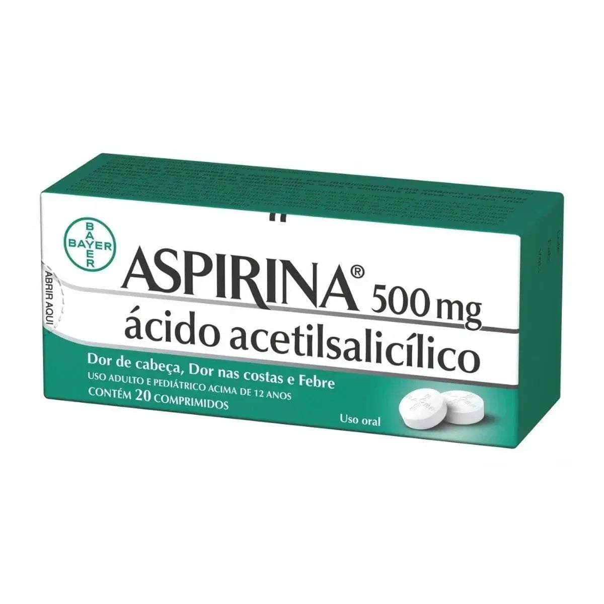 Aspirina 500mg - 20 Unidades - Comprimido – Pill Farmácia Digital