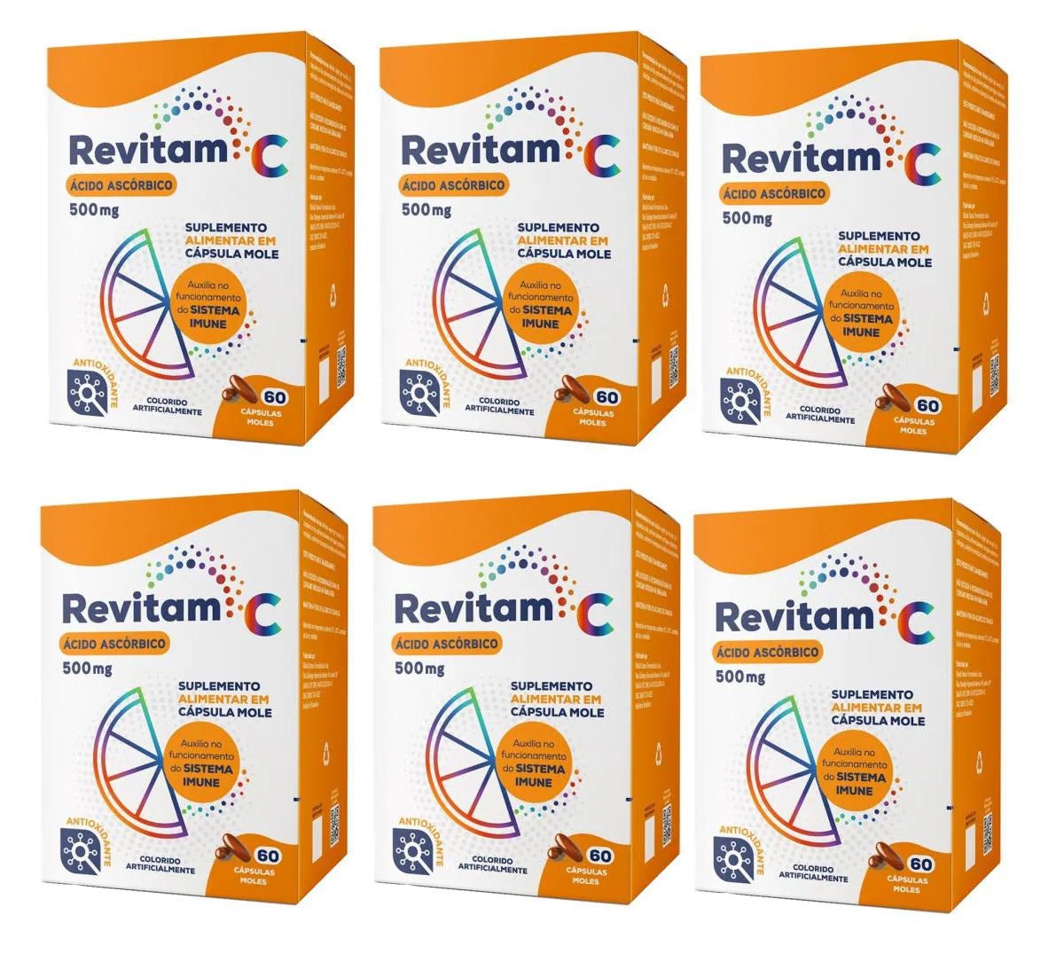 Kit Revitam Vitamina C (Biolab) 500mg - 6 x 60 Unidades - Cápsula ...
