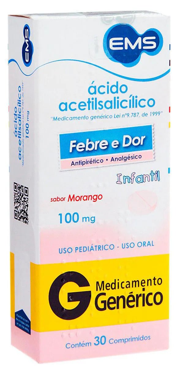 Ácido Acetilsalicílico (EMS) 100mg - 30 Unidades - Comprimido – Pill ...