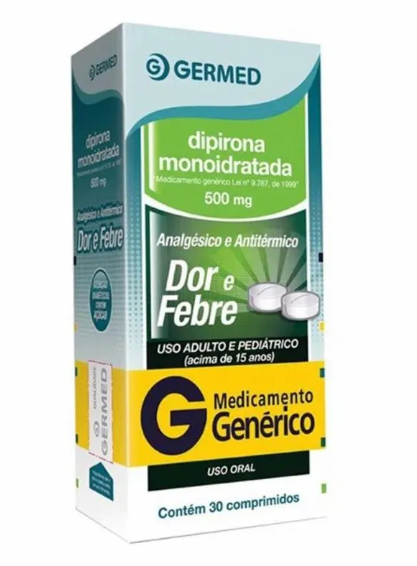 Dipirona Monoidratada (Germed) 500mg - 30 Unidades - Comprimido – Pill ...