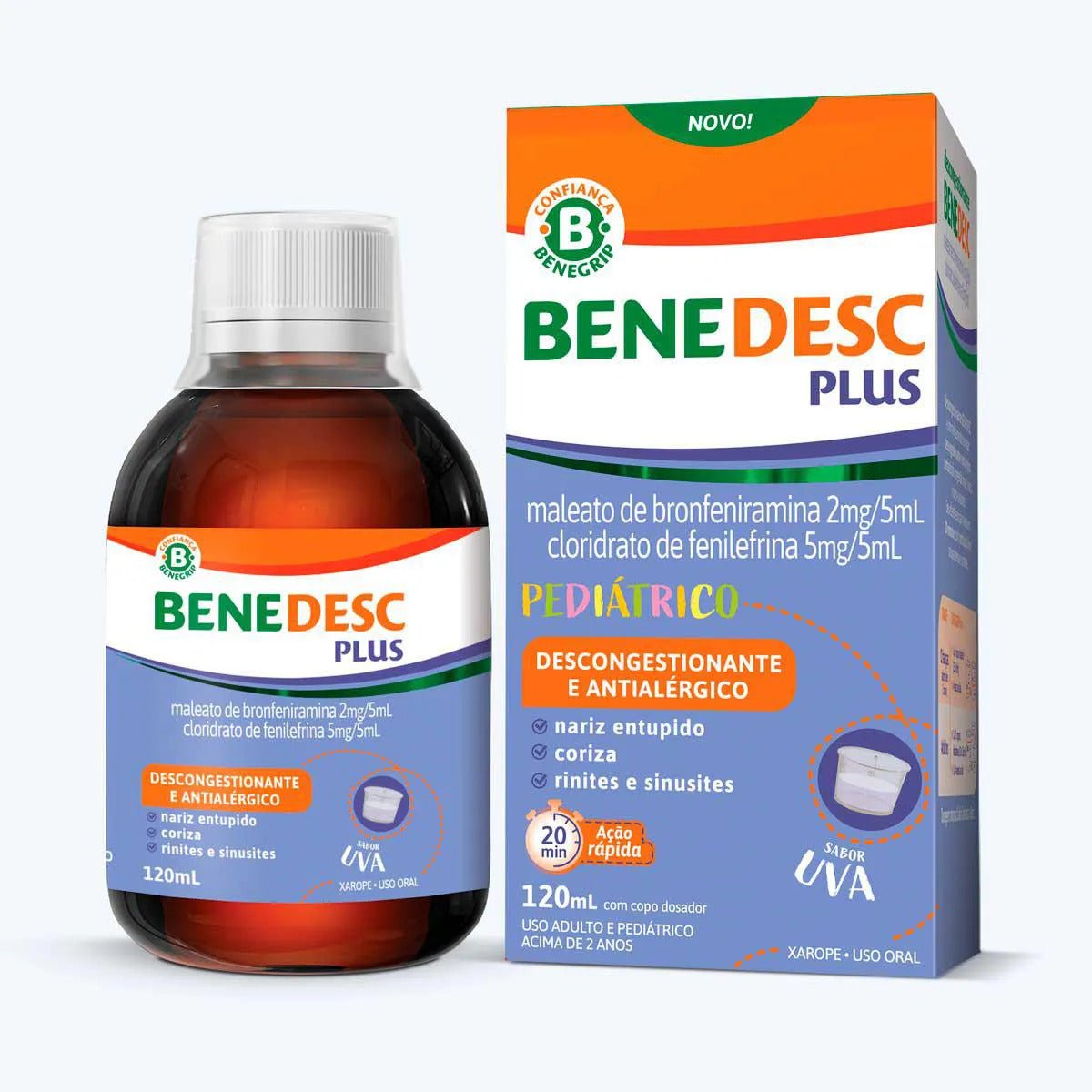 Benedesc Plus 2mg + 5mg - 120 mL - Xarope – Pill Farmácia Digital