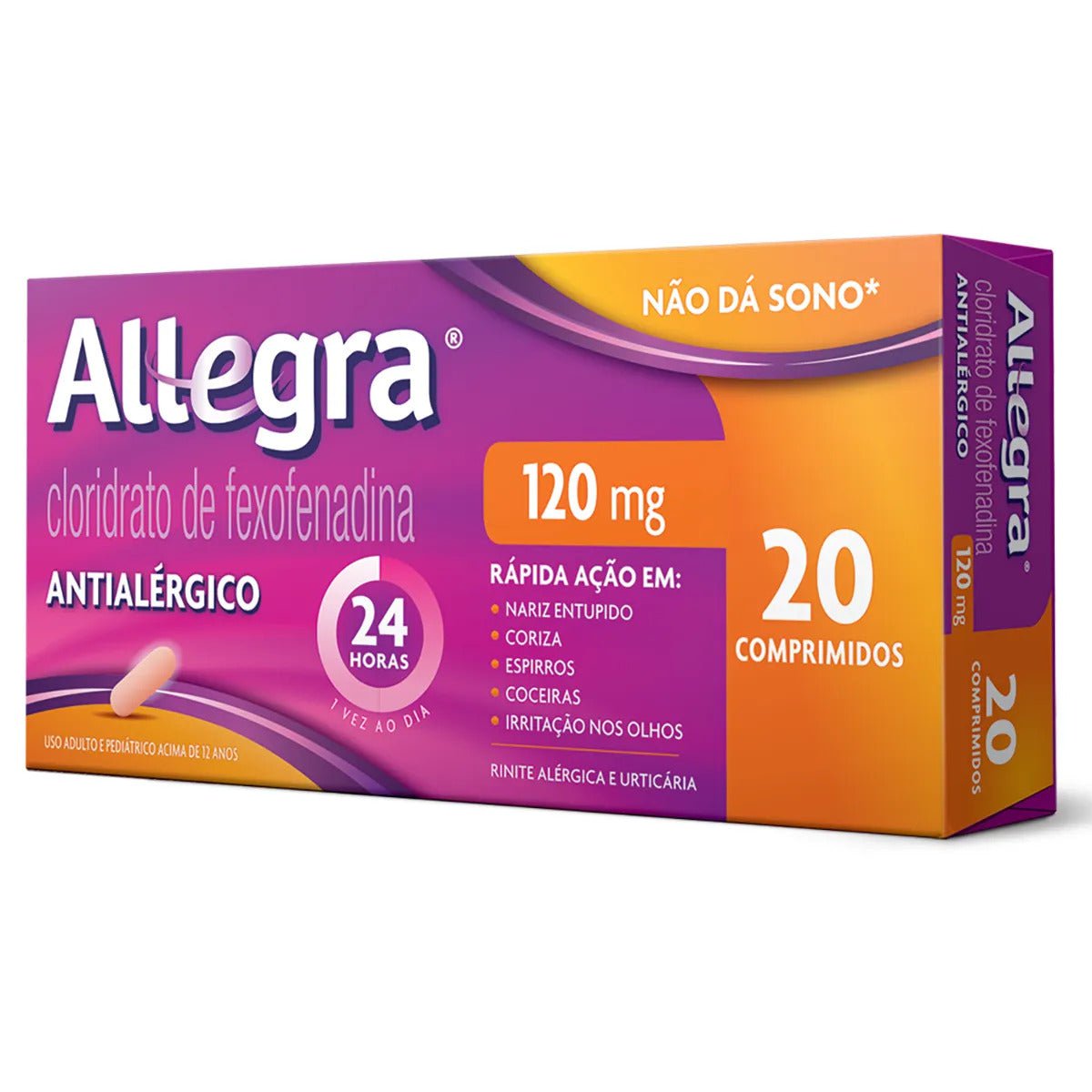Allegra 120mg - 20 Unidades - Comprimido – Pill Farmácia Digital